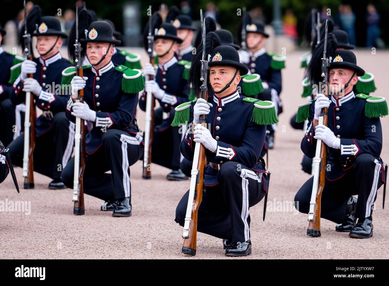 Oslo 20220902.King Harald and Crown Prince Haakon follow HM The King's ...