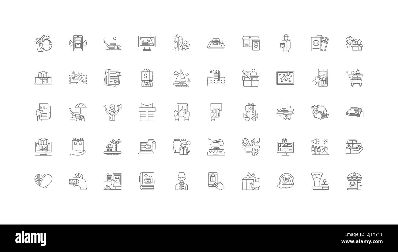 Service ideas, linear icons, line signs set, vector collection Stock ...