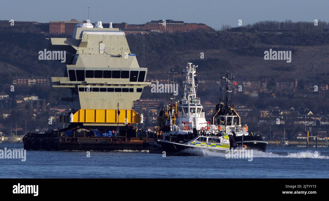 THE BRIDGE AND FORWARD ISLAND OF SUPER CARRIER HMS QUEEN ELIZABETH ...