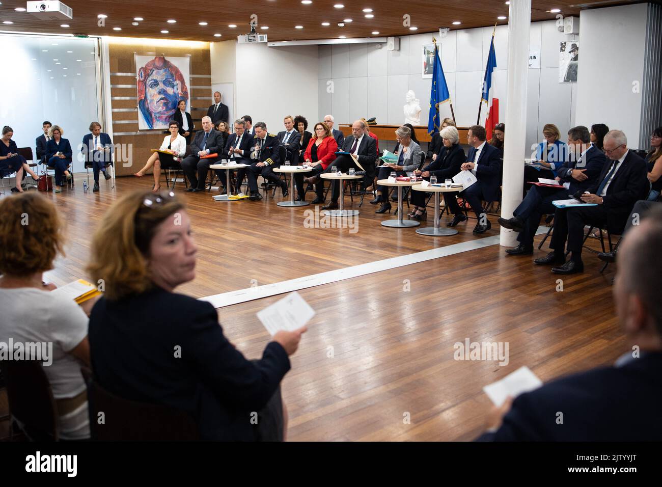 Evry Courcouronnes, France. 02nd Sep, 2022. French Justice Minister ...