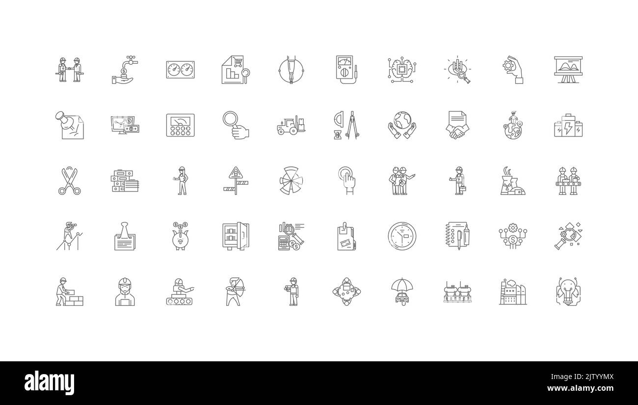 Research And Development Ideas Linear Icons Line Signs Set Vector Collection Stock Vector
