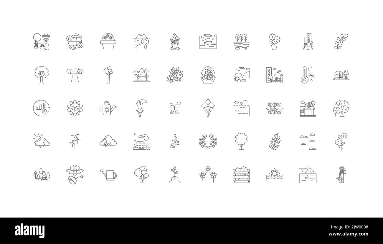 Spring, linear icons, line signs set, vector collection Stock Vector ...
