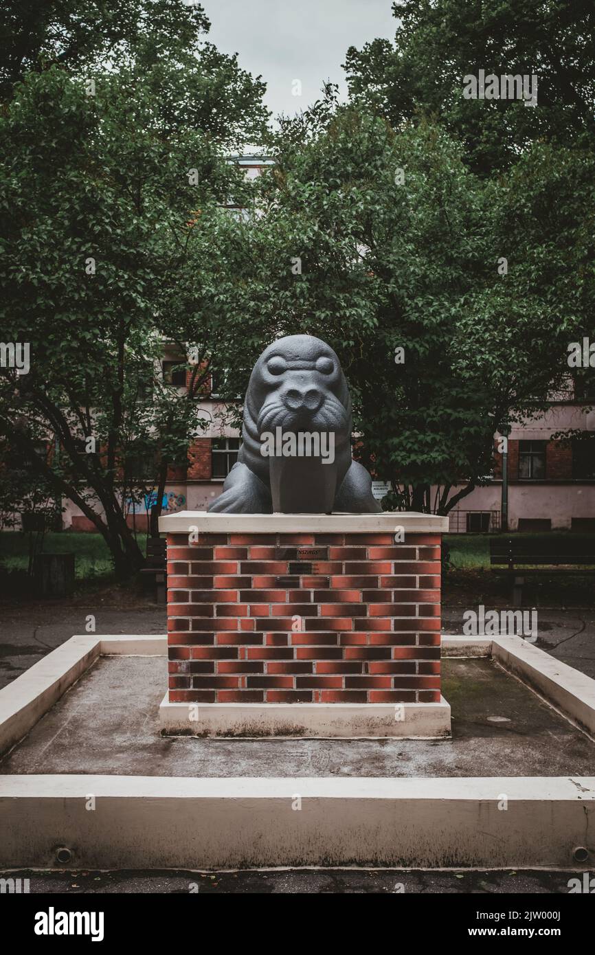 Sculpture "Ūdenszirgs" ("Water Horse") by Rihards Maurs hidden in a ...