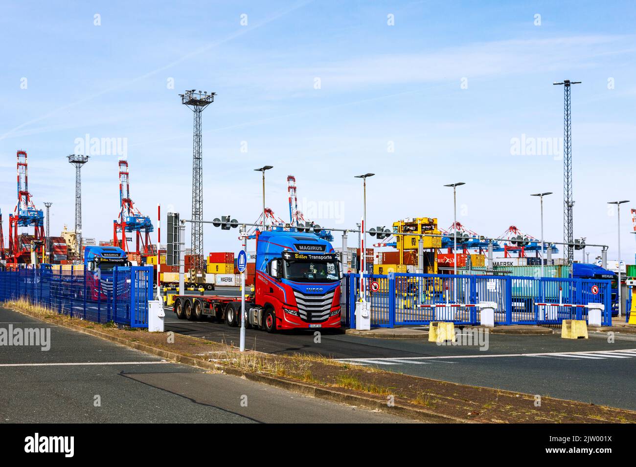 Entry and exit for trucks at the customs area, Eurogate Bremerhaven ...