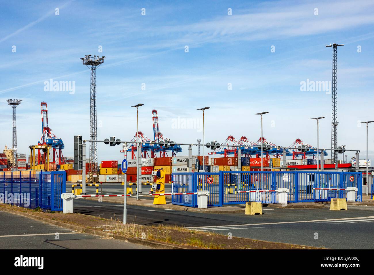 Entry and exit for trucks at the customs area, Eurogate Bremerhaven ...