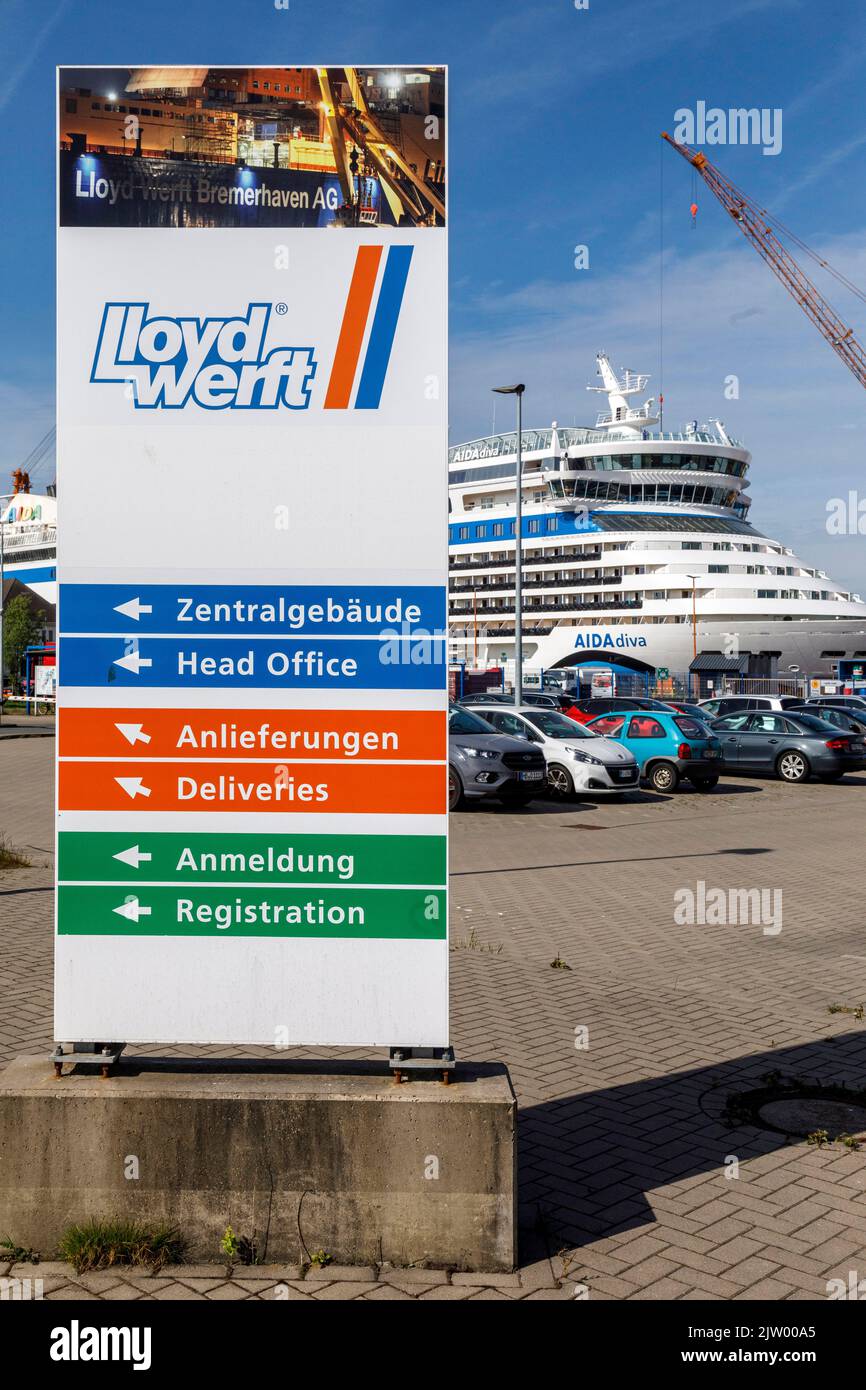 Cruise ship Aida Diva in the shipyard Lloyd Werft Bremerhaven Stock ...