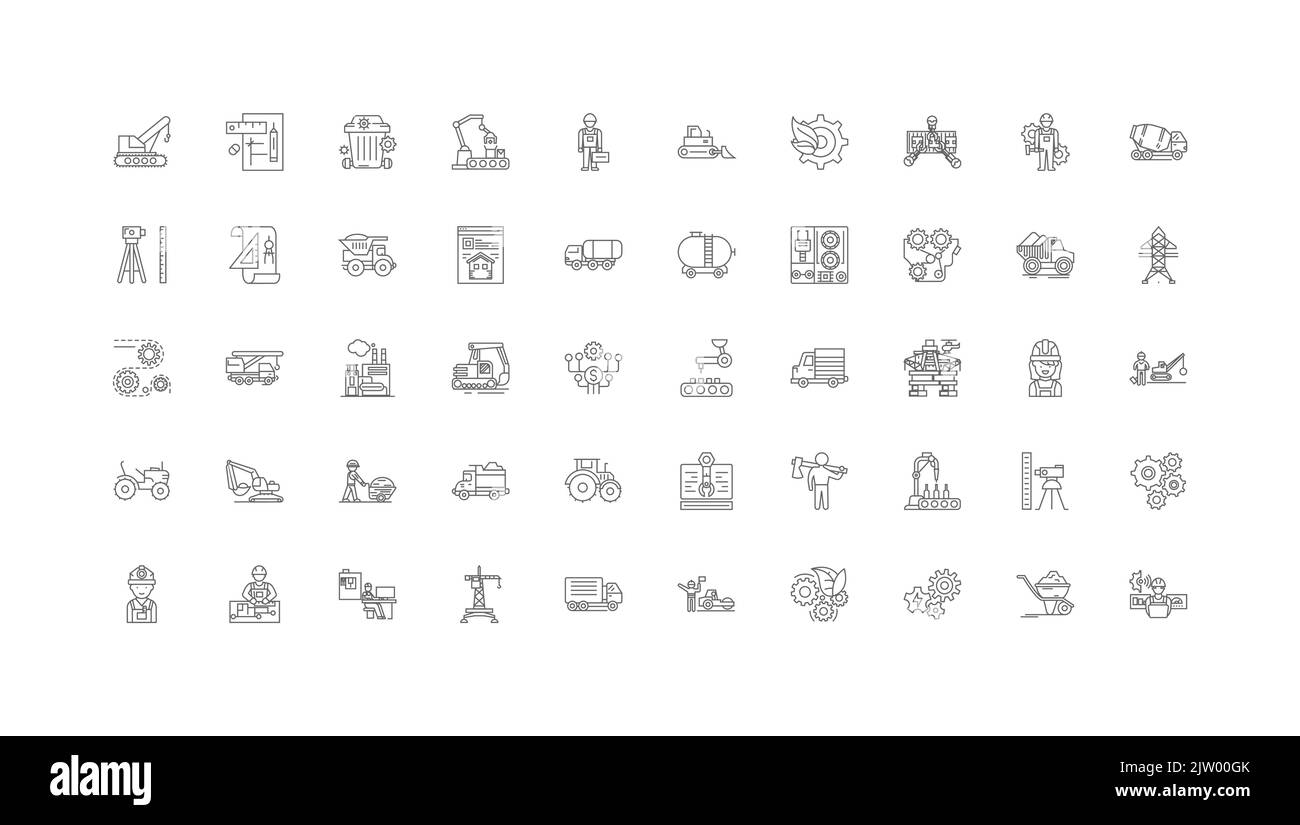 Mining Ideas Linear Icons Line Signs Set Vector Collection Stock Vector Image And Art Alamy