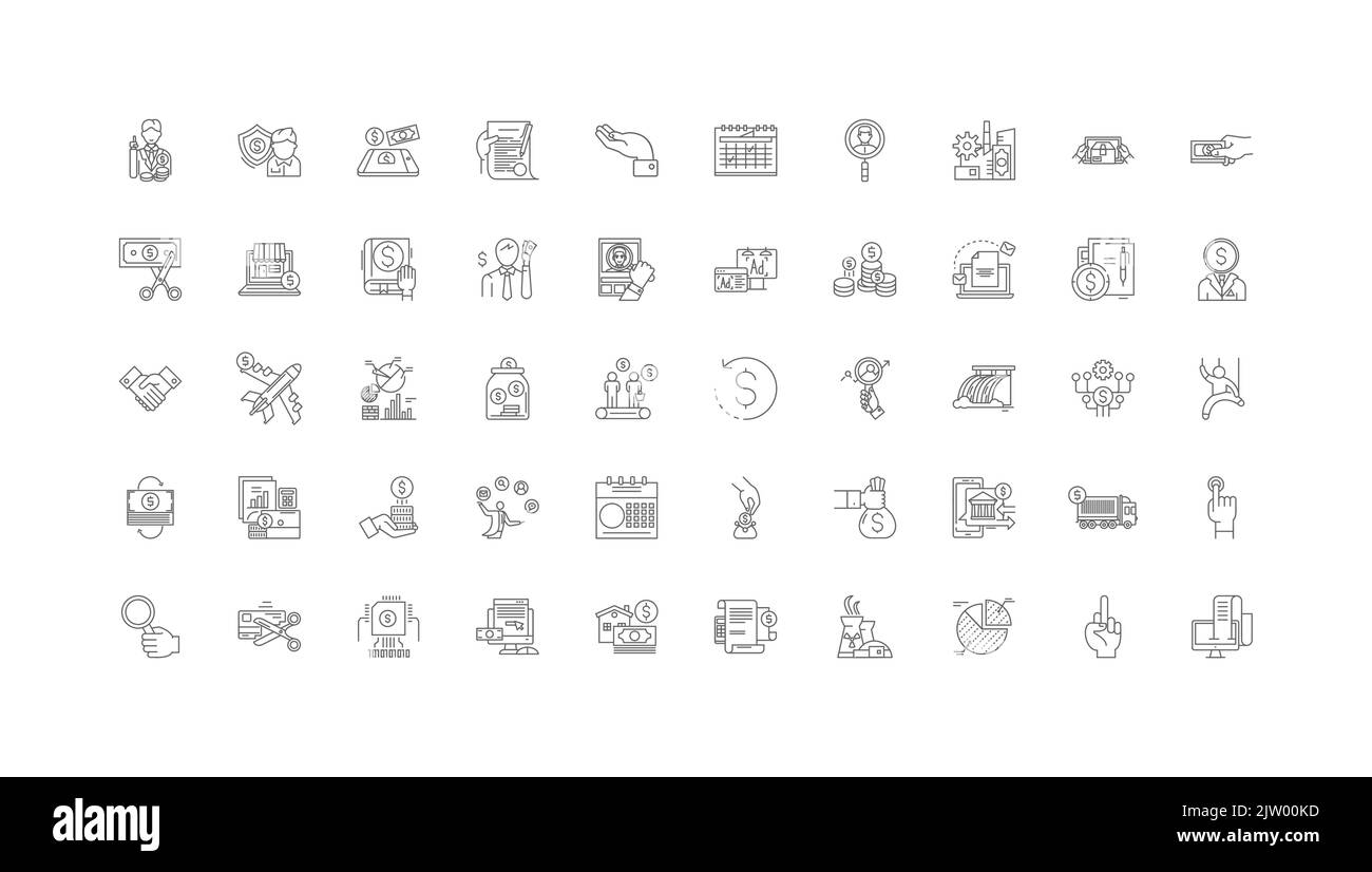 Taxes concept illustration, linear icons, line signs set, vector ... Taxes concept illustration, linear icons, line signs set, vector ...