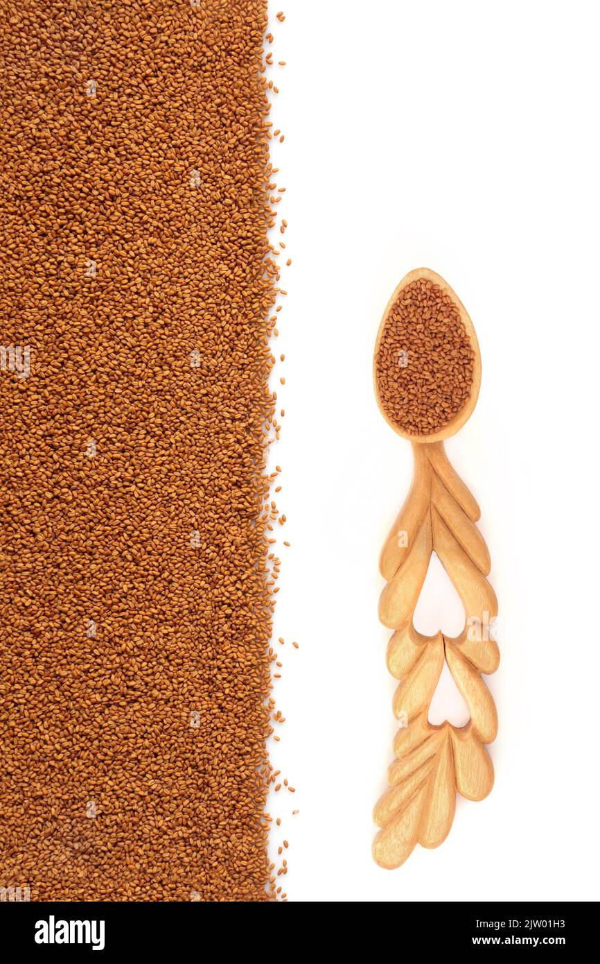 Camelina seed highly nutritious health food with lovespoon. Healthy ...