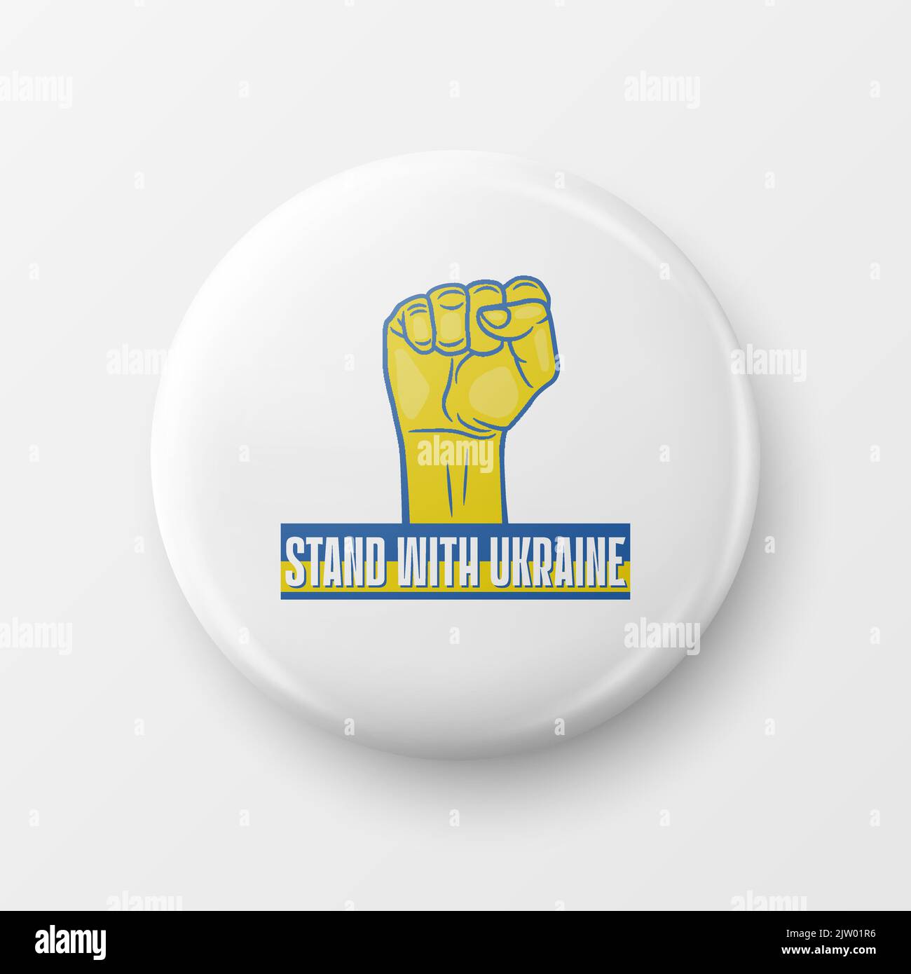 Stand with Ukraine. Button Pin Badge with Anti-war Call. Struggle ...