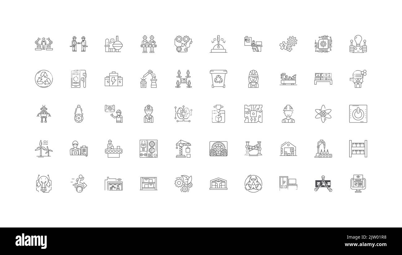 Engineering ideas, linear icons, line signs set, vector collection ...