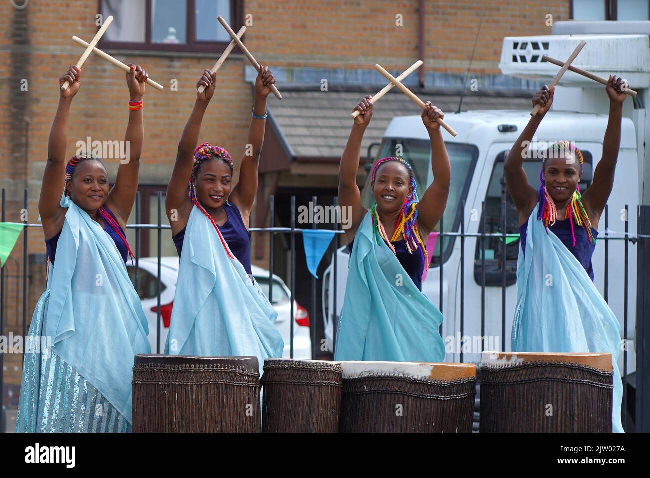 Ingoma Nshya Drummers from Rwanda playing the Clifton Street Festival ...