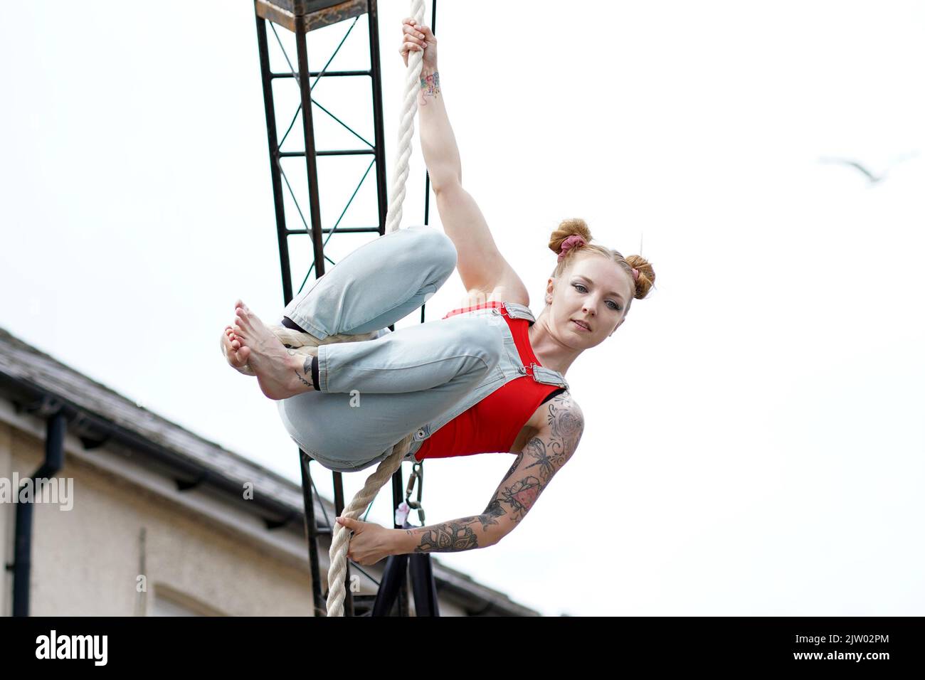 Acrobats from No Fit State Circus at the Clifton Street Festival, 2022 ...