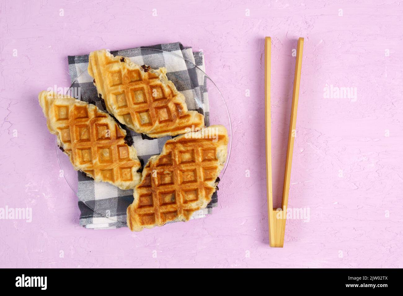 Croffle or Croisant waffle dessert, a marriage between a croissant and ...