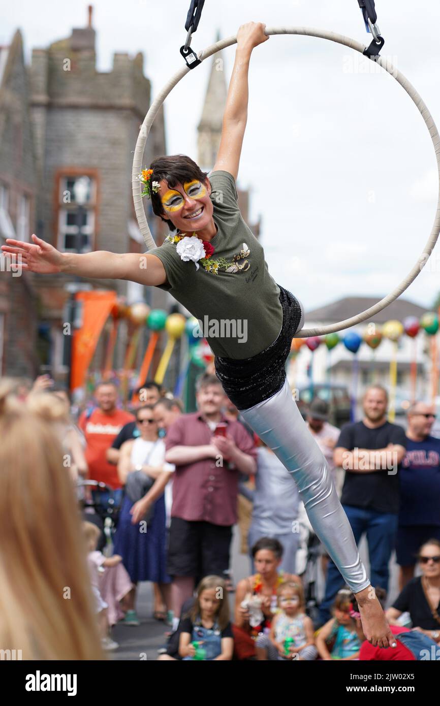 Acrobats from No Fit State Circus at the Clifton Street Festival, 2022 ...