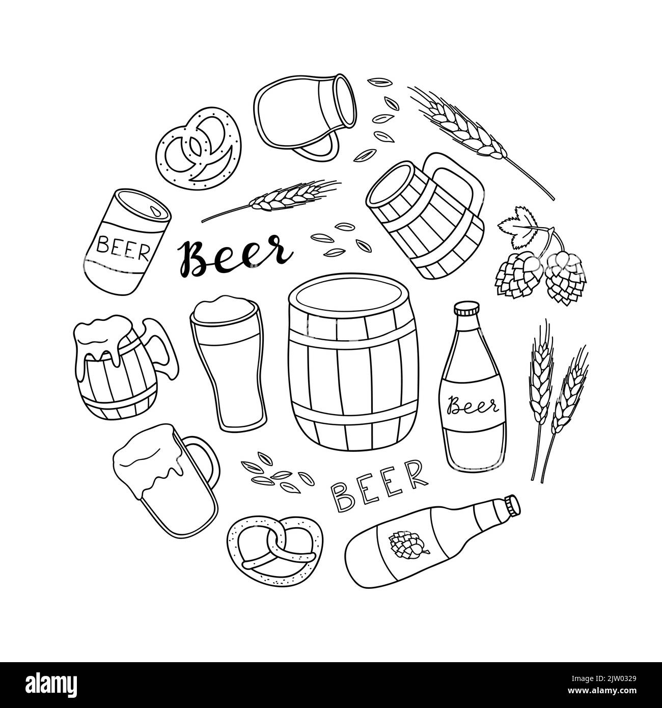 Brewing beer circle Cut Out Stock Images & Pictures - Alamy