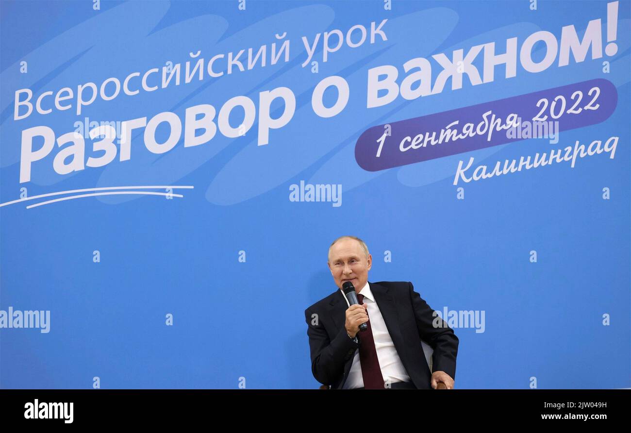 Kaliningrad, Russia. 01st Sep, 2022. Russian President Vladimir Putin ...