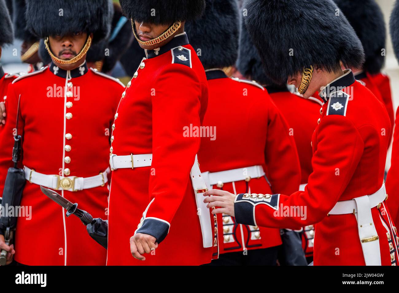 London, UK. 2nd Sep, 2022. The Irish Guards form two new Companies and ...