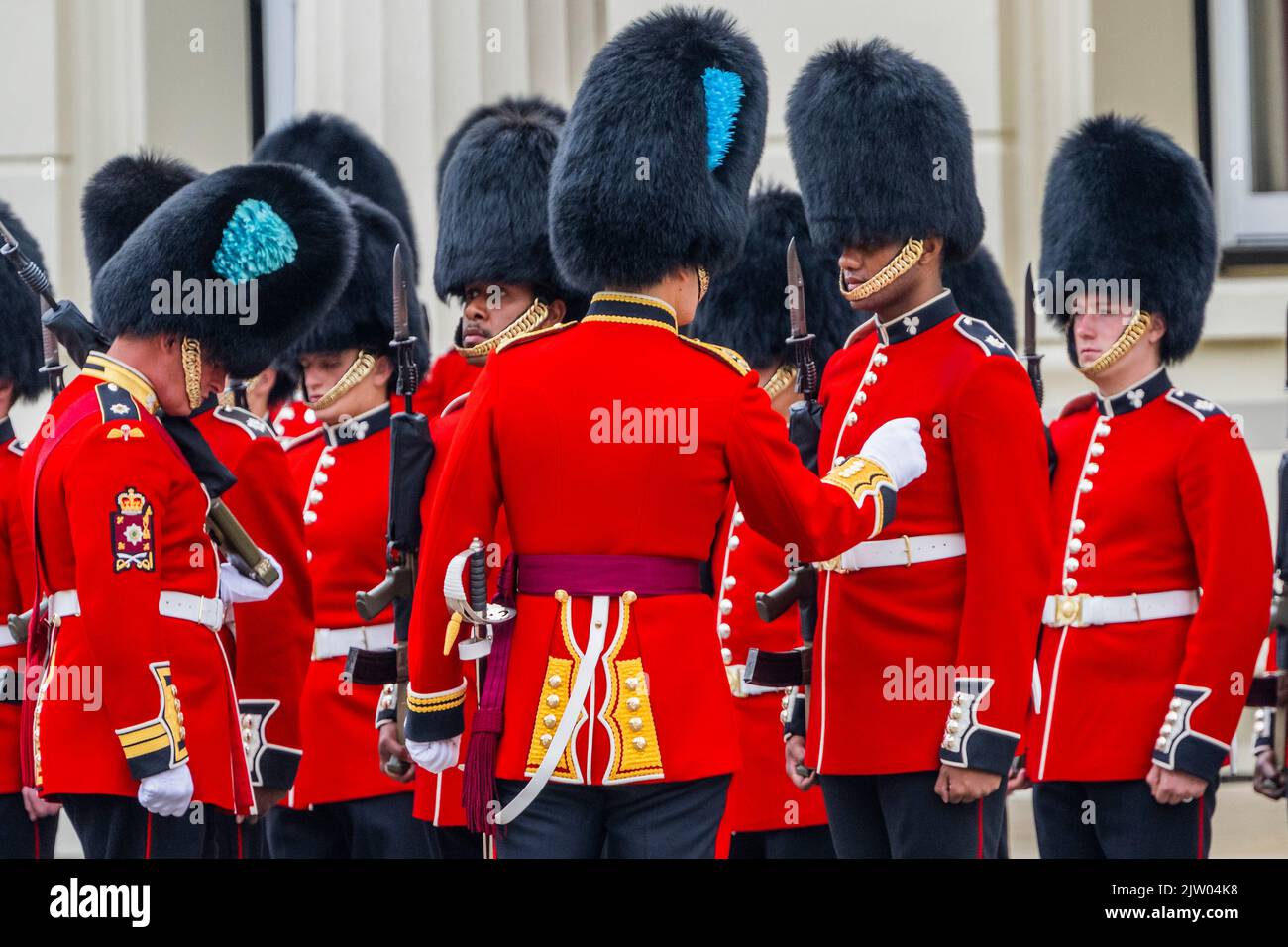 London, UK. 2nd Sep, 2022. The Irish Guards form two new Companies and ...