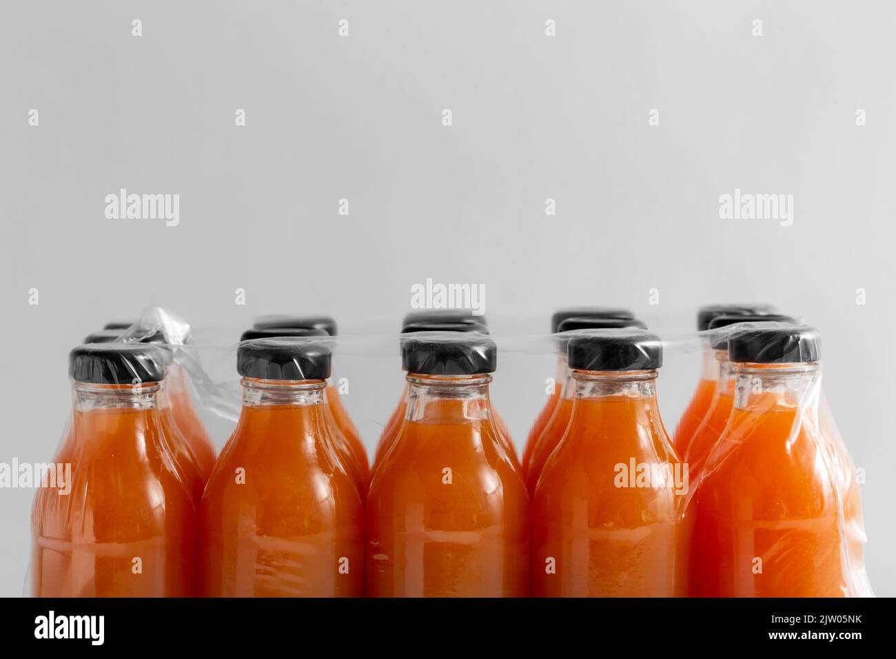pack of bottles with fruit or vegetable juice Stock Photo - Alamy