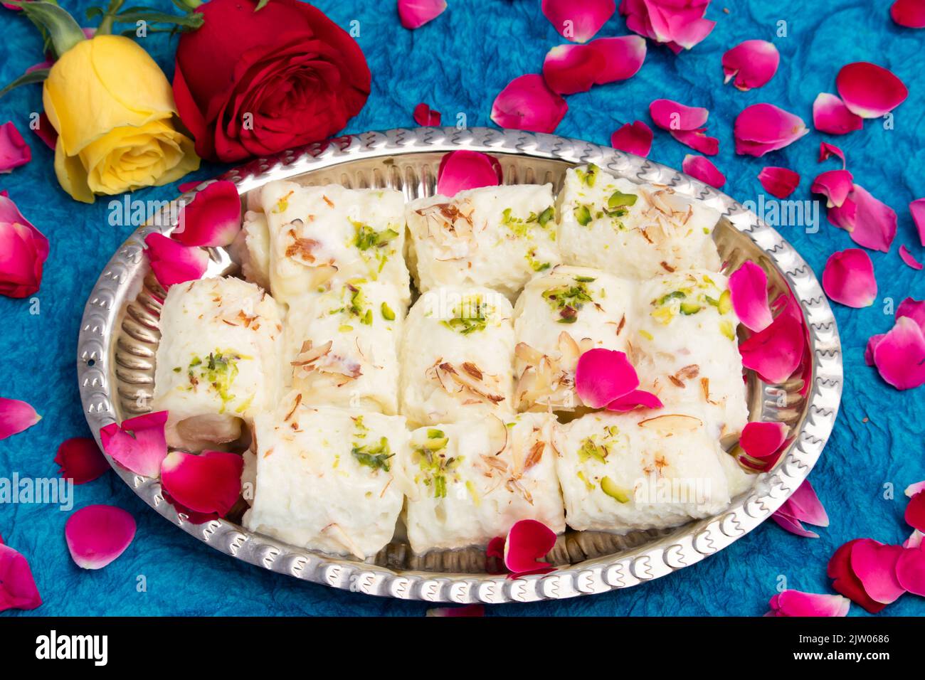 Indian Mithai Bread Malai Roll Rabdi Or Bengali Rabri Is Made Of Soft ...