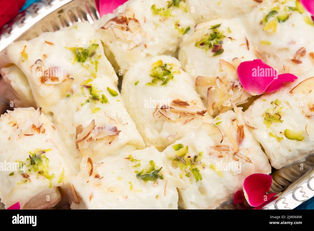 Indian Mithai Bread Malai Roll Rabdi Or Bengali Rabri Is Made Of Soft ...