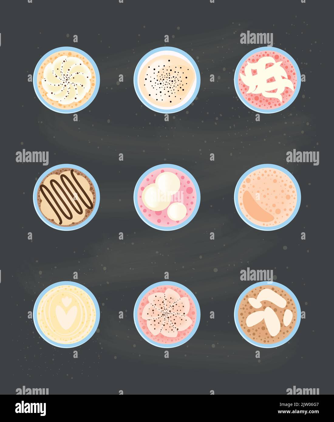 Pink milkshake top view Stock Vector Images - Alamy