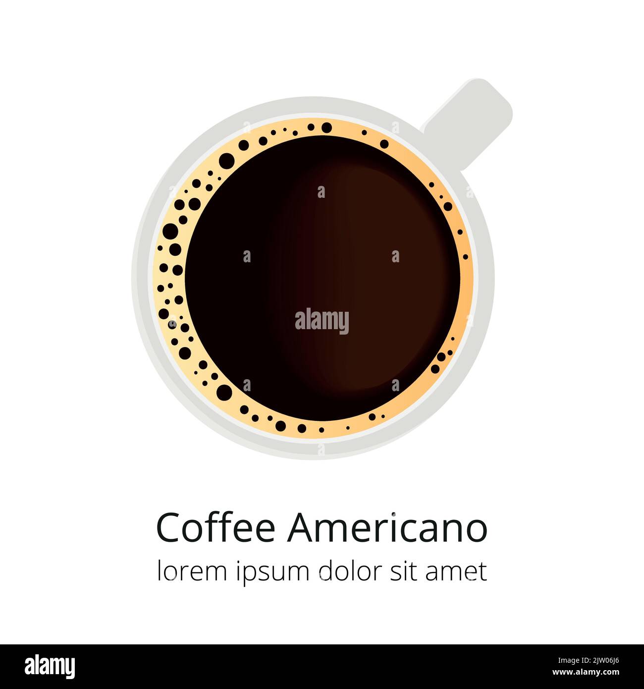 Classic coffee americano in ceramic cup isolated on white background ...