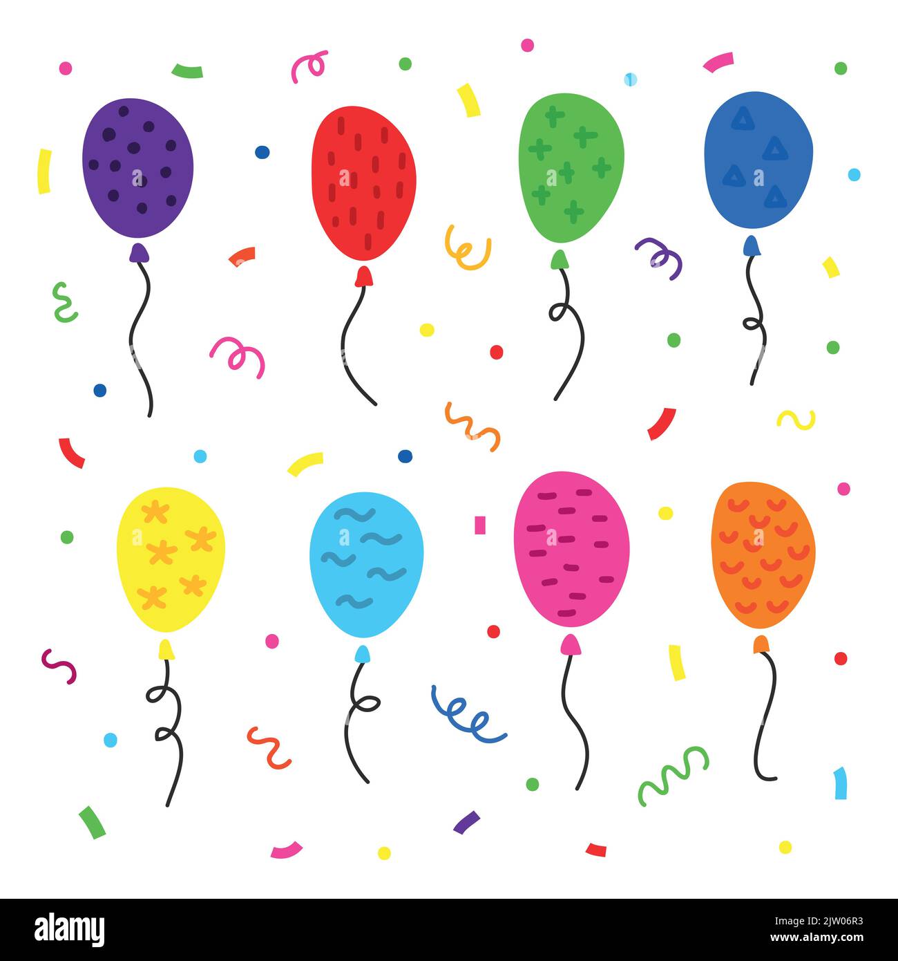 Set of colorful helium balloons in minimalistic scandinavian style ...