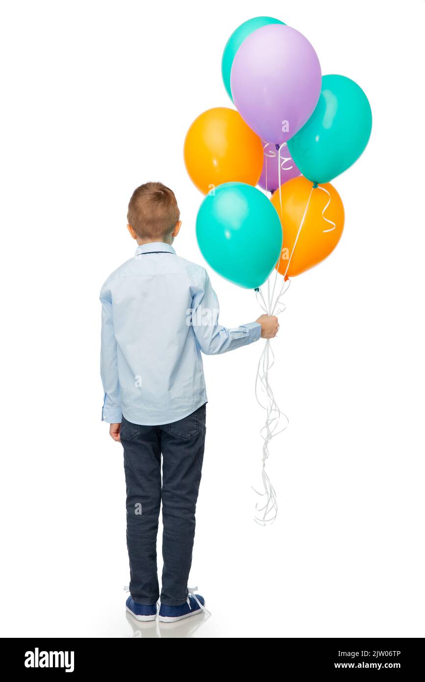 happy boy with balloons Stock Photo - Alamy