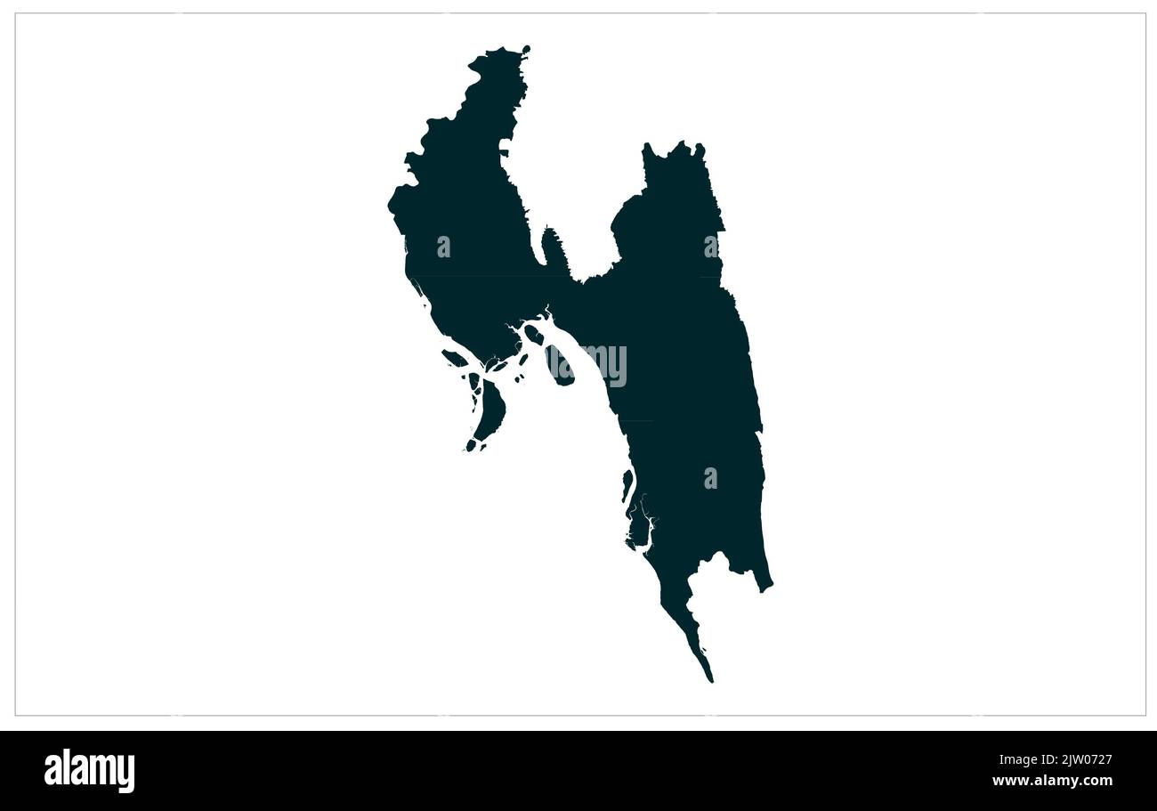 Chittagong Bibhag or division vector map illustration on white ...