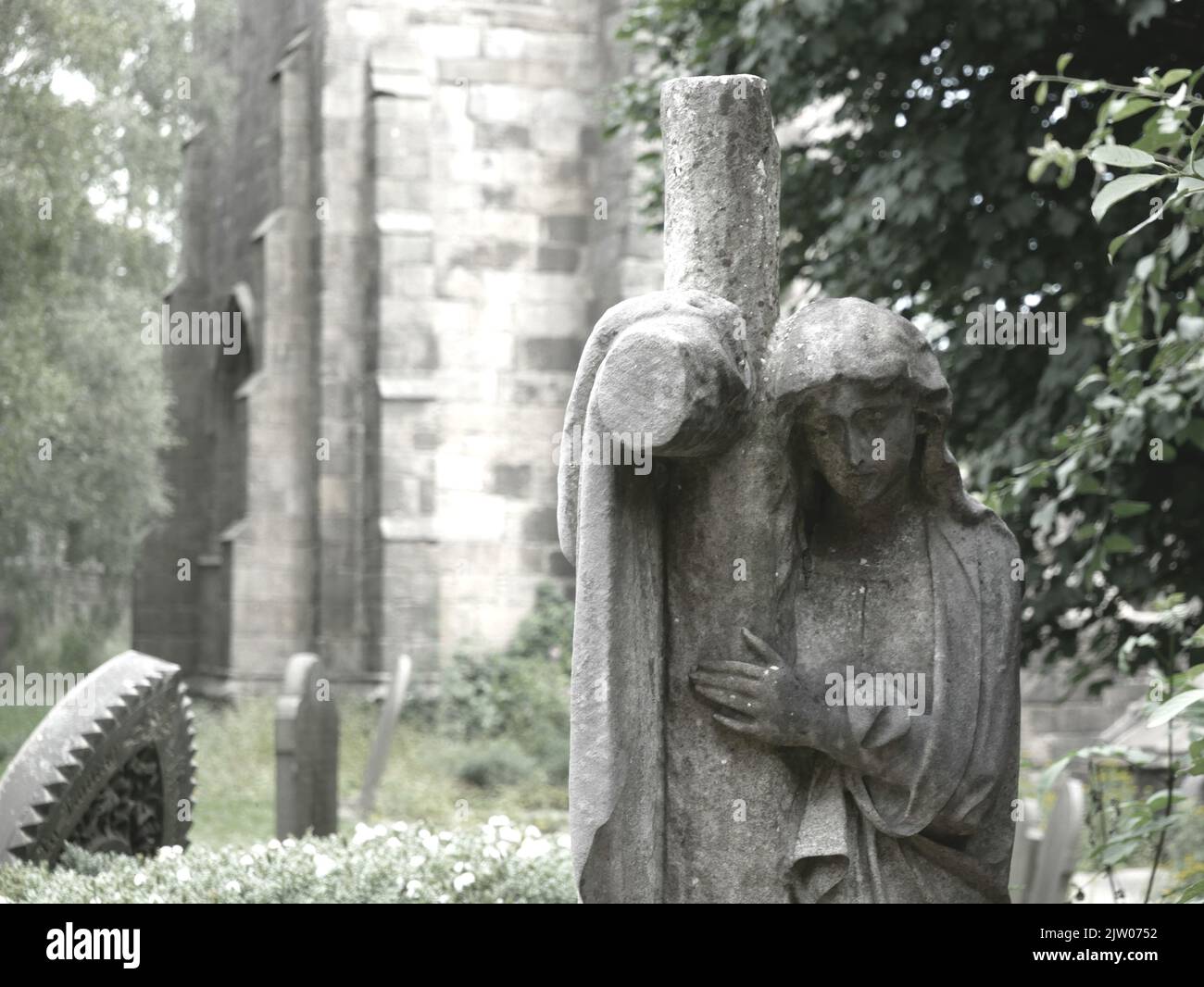 Church headstone in graveyard in yorkshire, england Stock Photo - Alamy