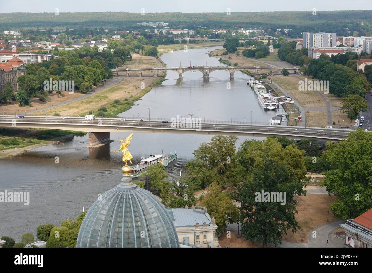 Panorama of Dresden, a city in, Saxon State, Eastern Germany, Europe ...