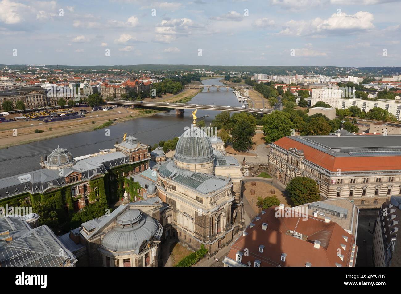 Panorama of Dresden, a city in, Saxon State, Eastern Germany, Europe ...