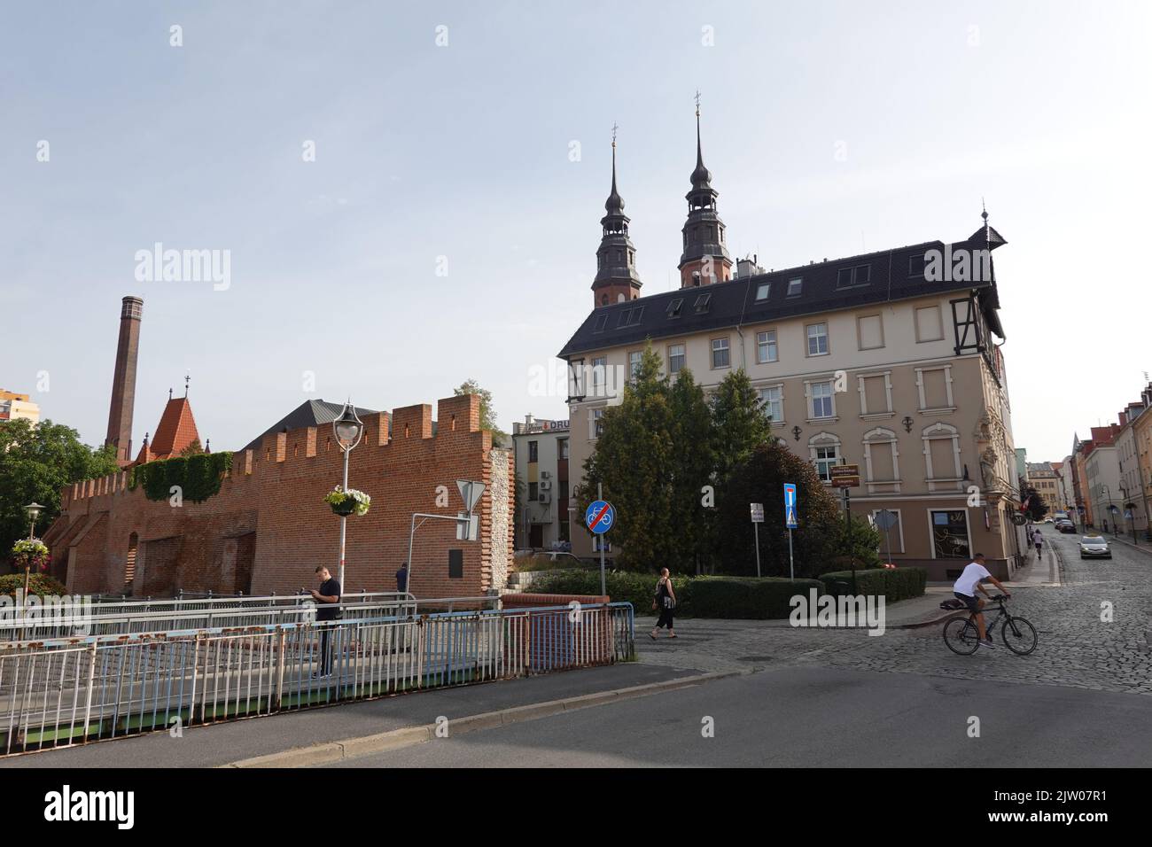 Opole a city in Poland and the towers of Opole Cathedral of the Holy ...
