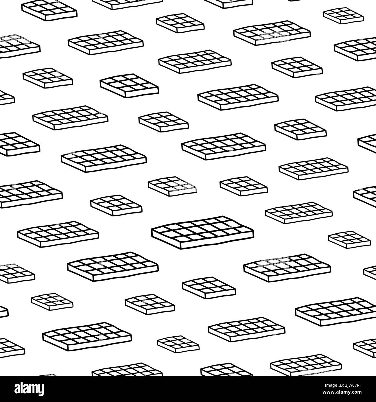 Black and white seamless pattern with hand drawn outline chocolate bars ...