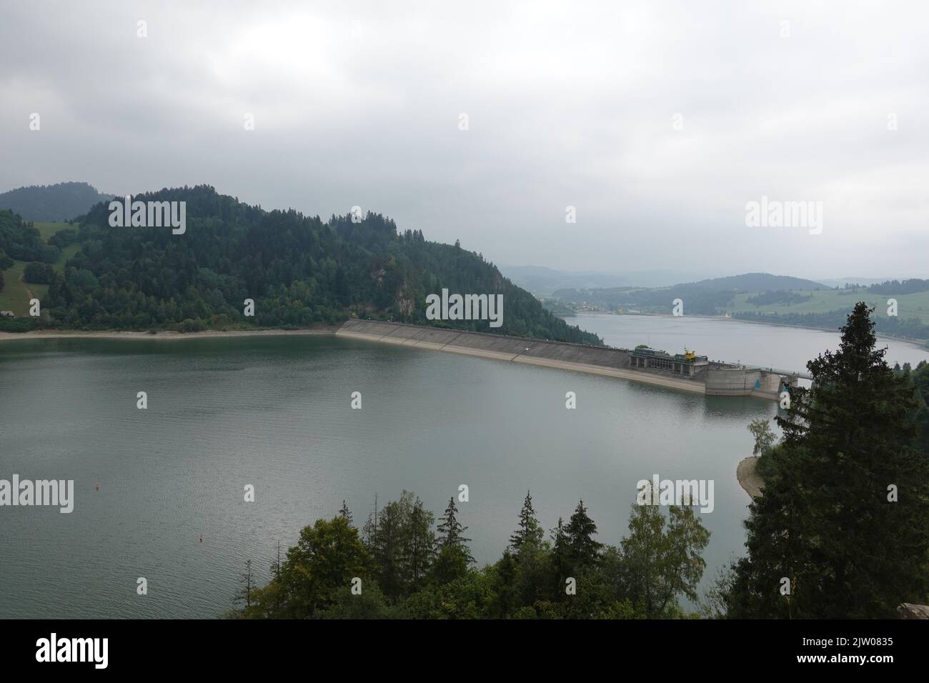 Dam on lake Czorsztyn, Niedzica Castle, Dunajec Castle, southern Poland ...
