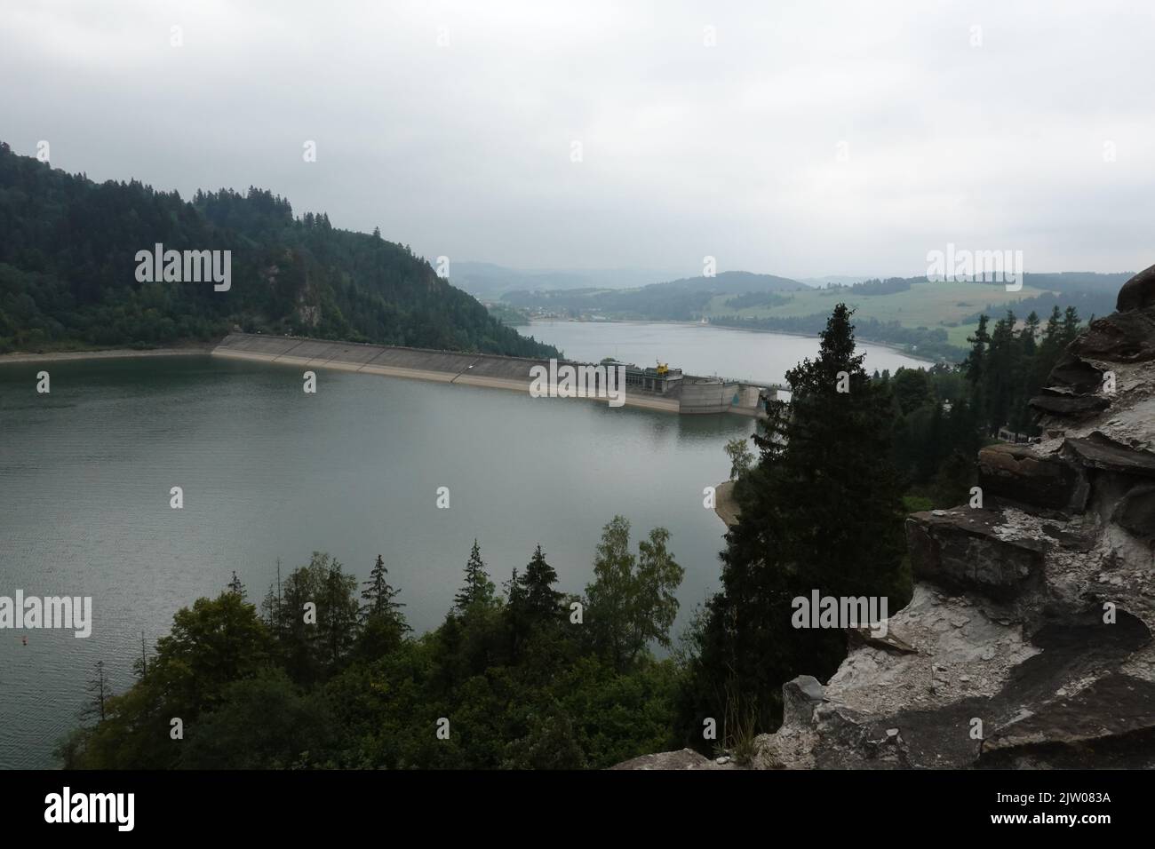 Dam on lake Czorsztyn, Niedzica Castle, Dunajec Castle, southern Poland ...