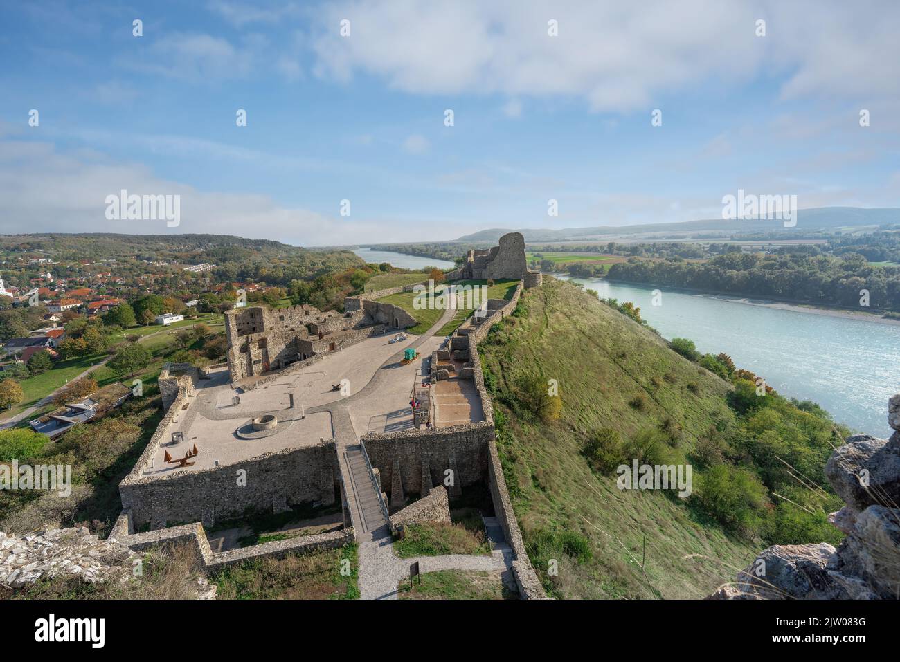 Devin Castle Aerial view with Middle Castle, Courtyard and Garay Palace ...