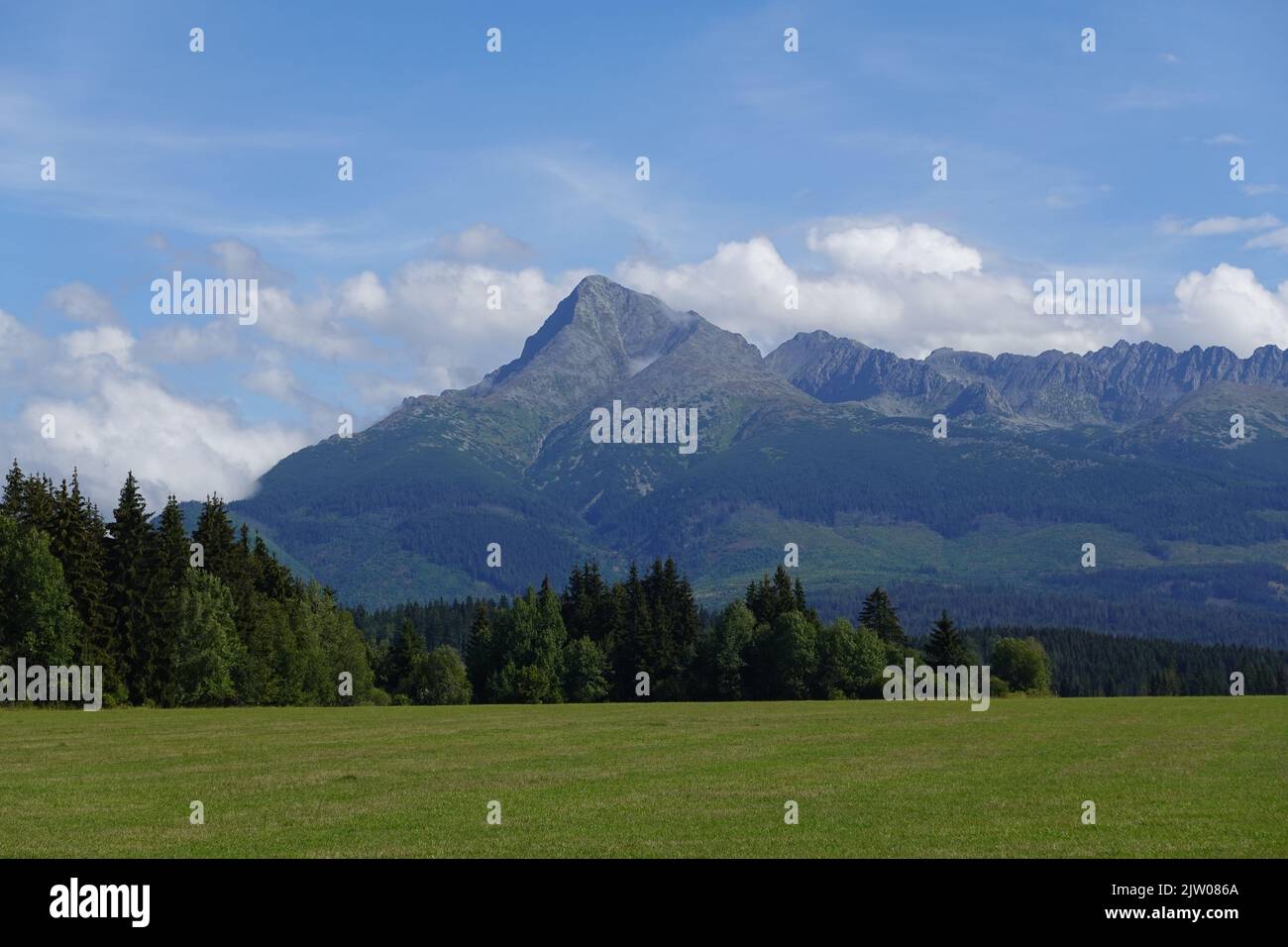 Krivan mountain, an iconic 2494 metres mountain in the High Tatras of ...