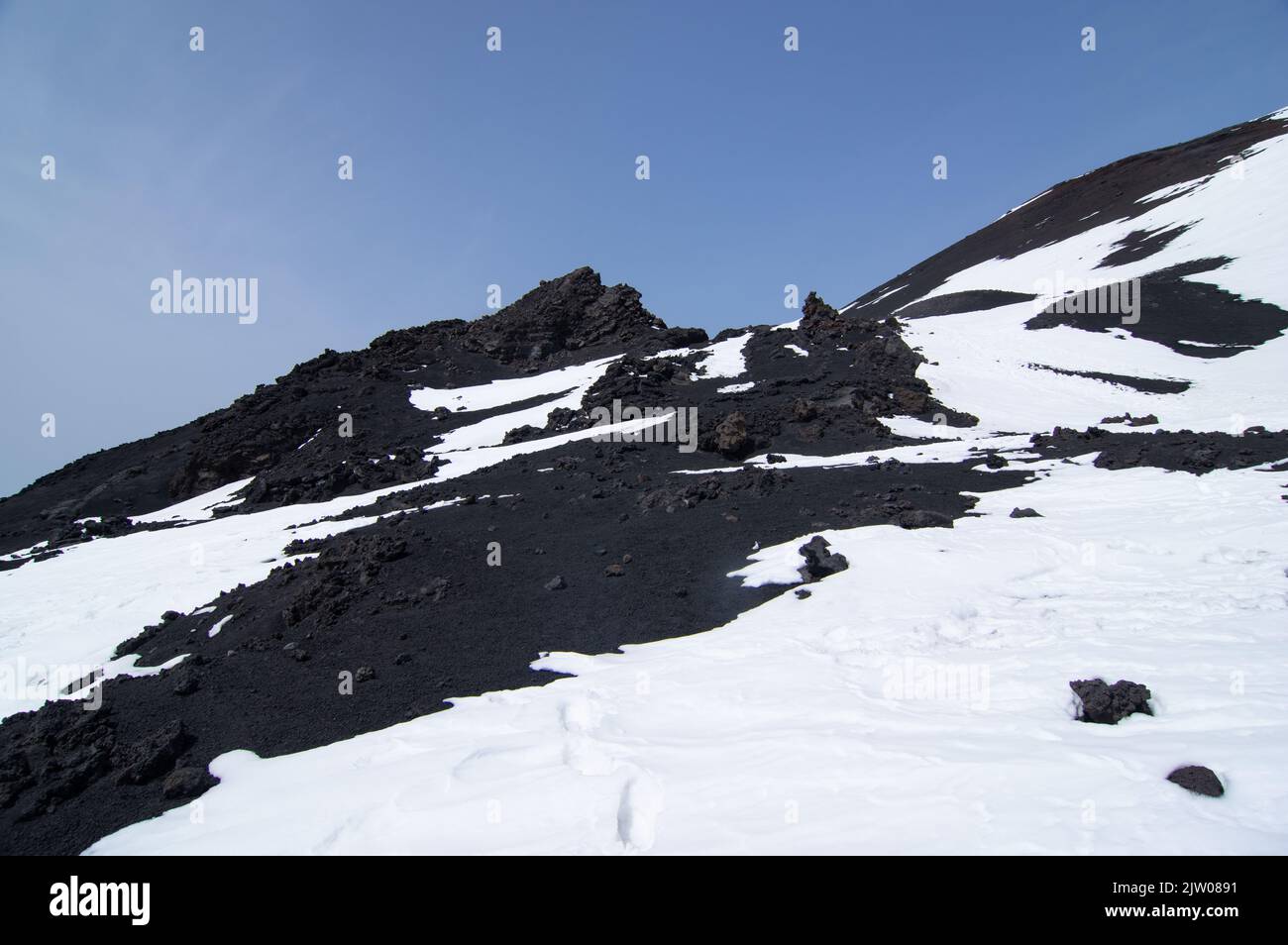 Amazing view from above the mount Etna Volcano craters in the Catania ...
