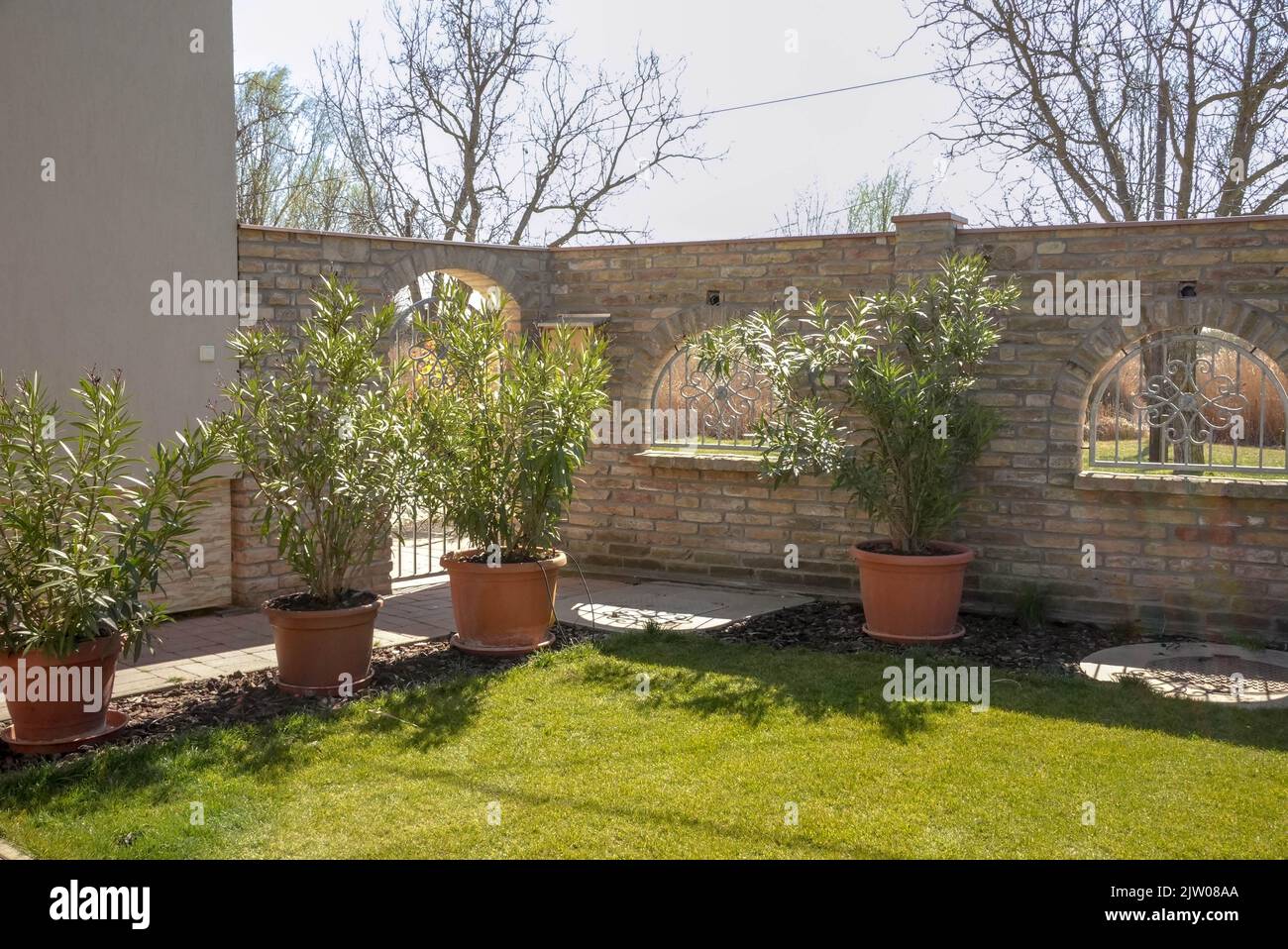 Front porch area of a well maintained house Stock Photo - Alamy