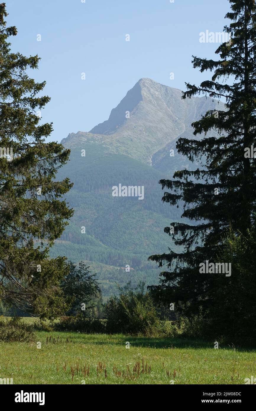 Krivan mountain, an iconic 2494 metres mountain in the High Tatras of ...