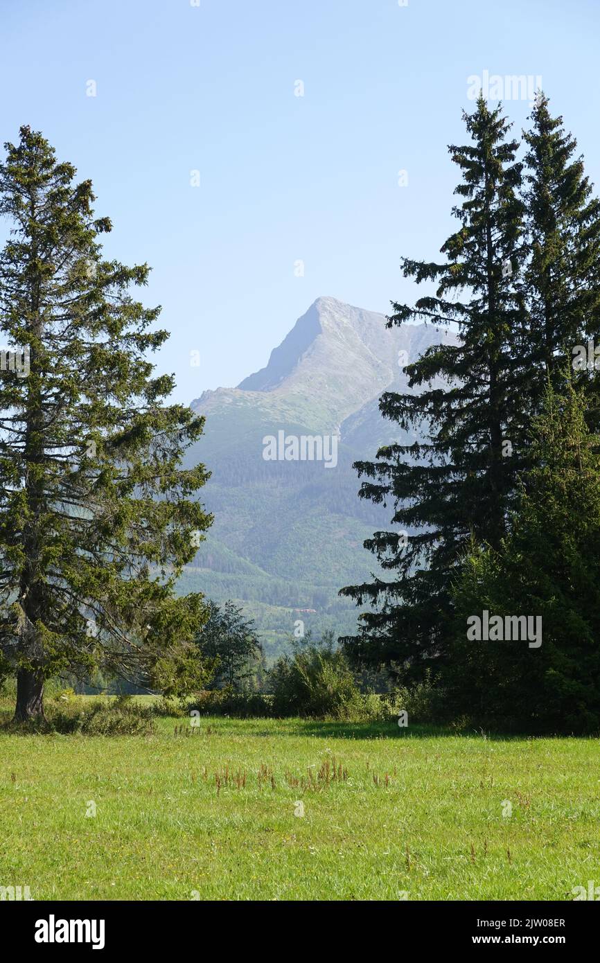 Krivan mountain, an iconic 2494 metres mountain in the High Tatras of ...