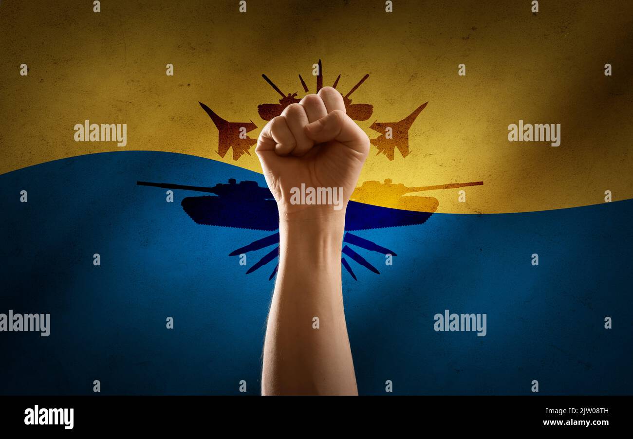 hand or fist fighting against war in ukraine Stock Photo - Alamy