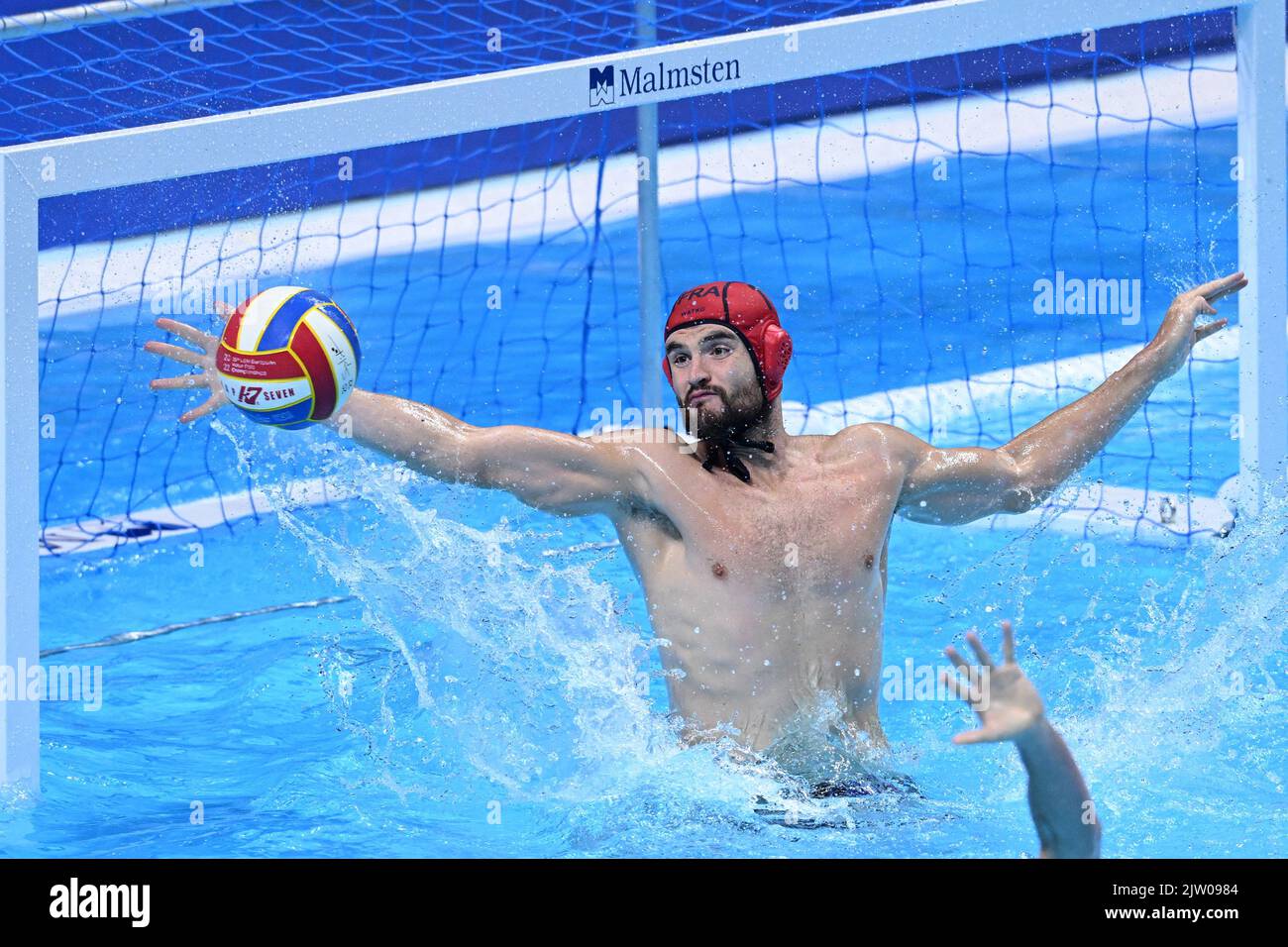 SPLIT, CROATIA - SEPTEMBER 02: Goalkeeper of France Clement Dubois make ...