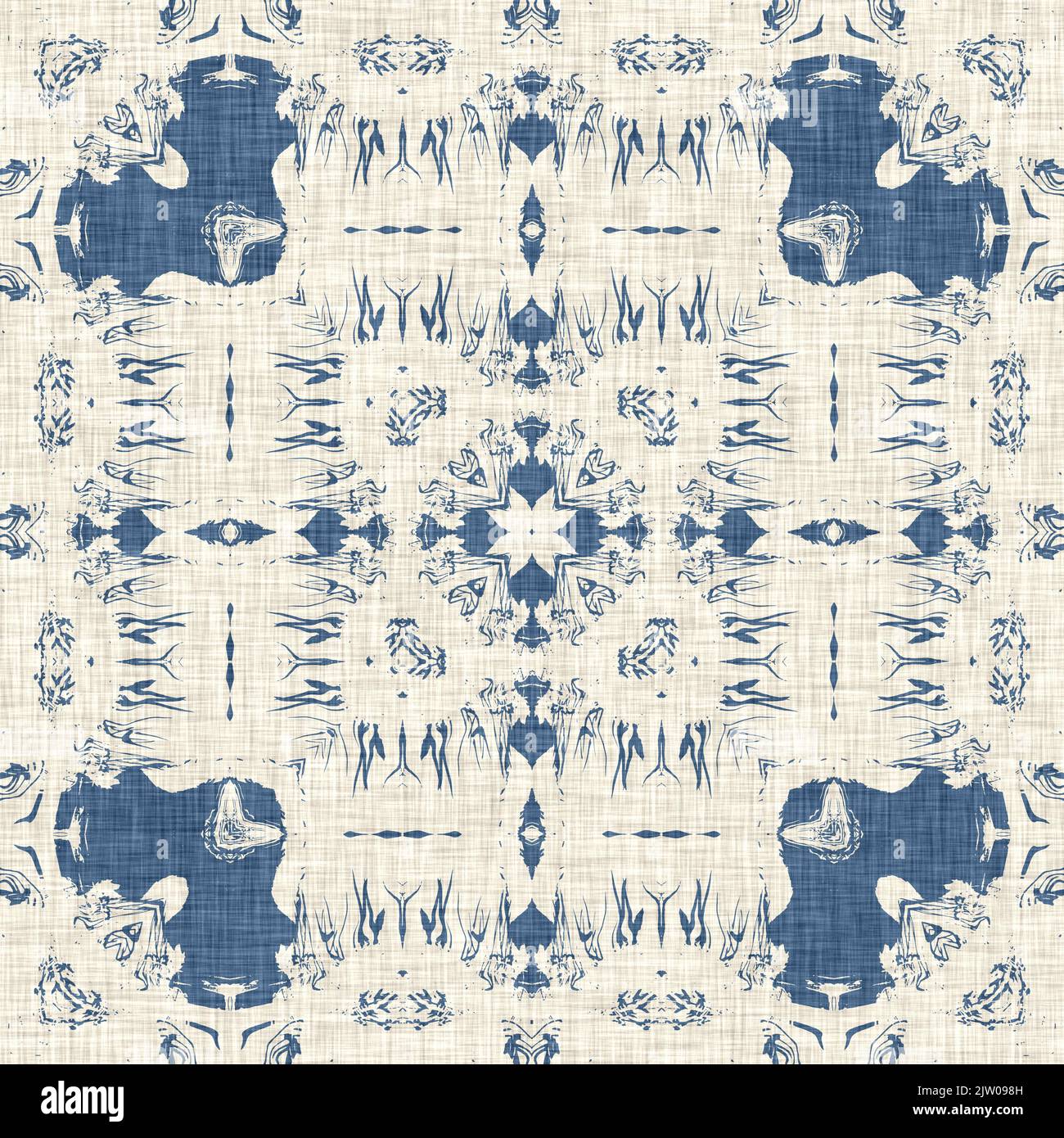 French blue quilt printed fabric pattern for shabby chic home decor ...