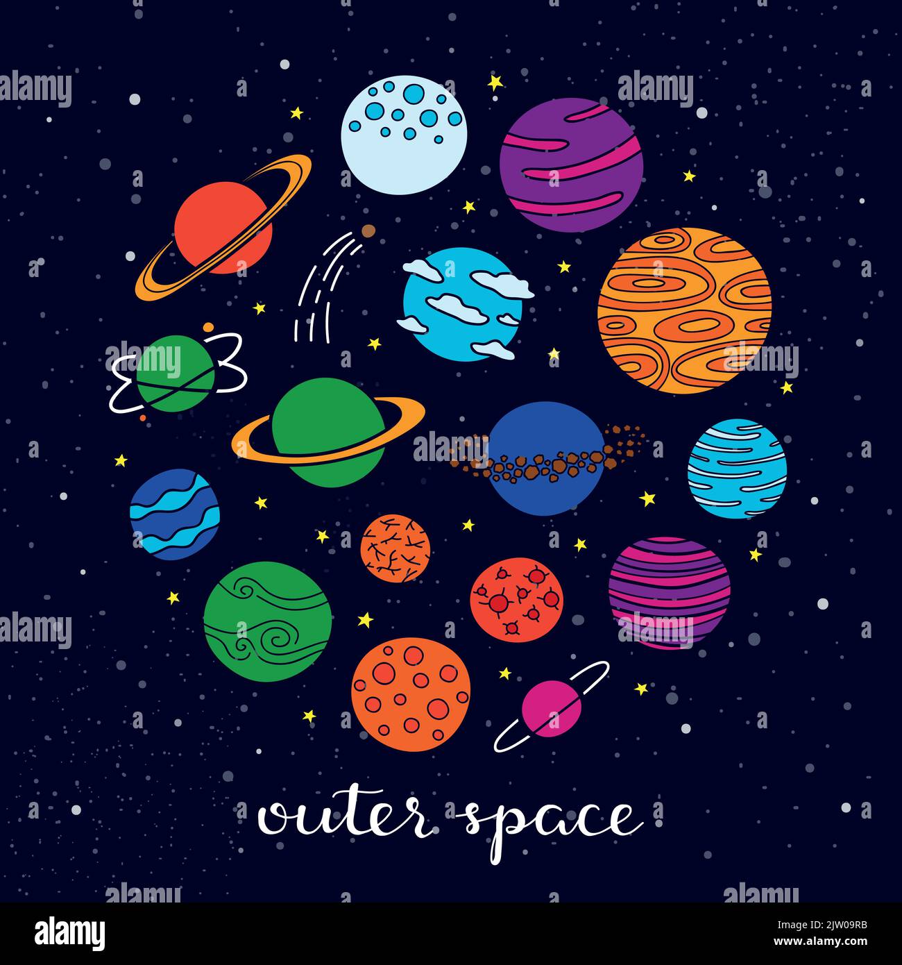 Solar system lettering hi-res stock photography and images - Alamy