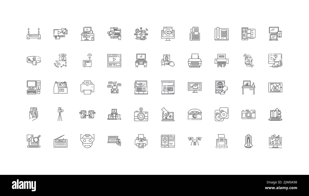 Hardware ideas, linear icons, line signs set, vector collection Stock ...