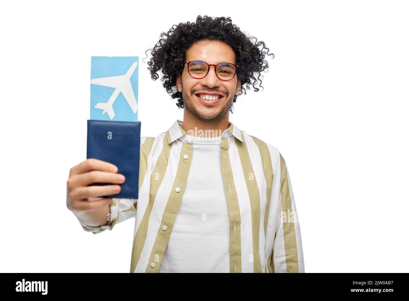 Man holding boarding pass ticket hi-res stock photography and images ...